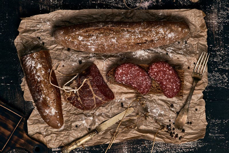 Hunting Breakfast Bread with Sausage. Stock Photo - Image of brown ...