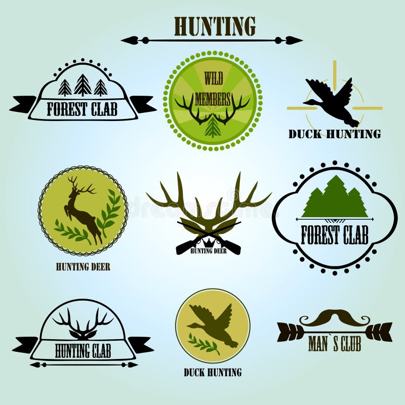 Hunting Club Label Collecton. Vector Stock Vector - Illustration of ...