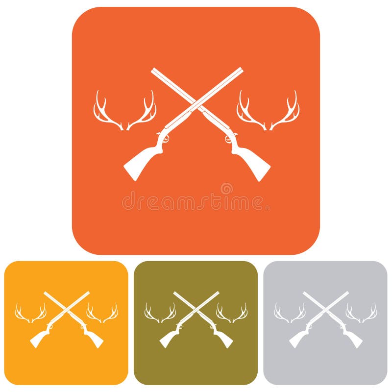 Hunting club logo icon stock vector. Illustration of antler - 88967929