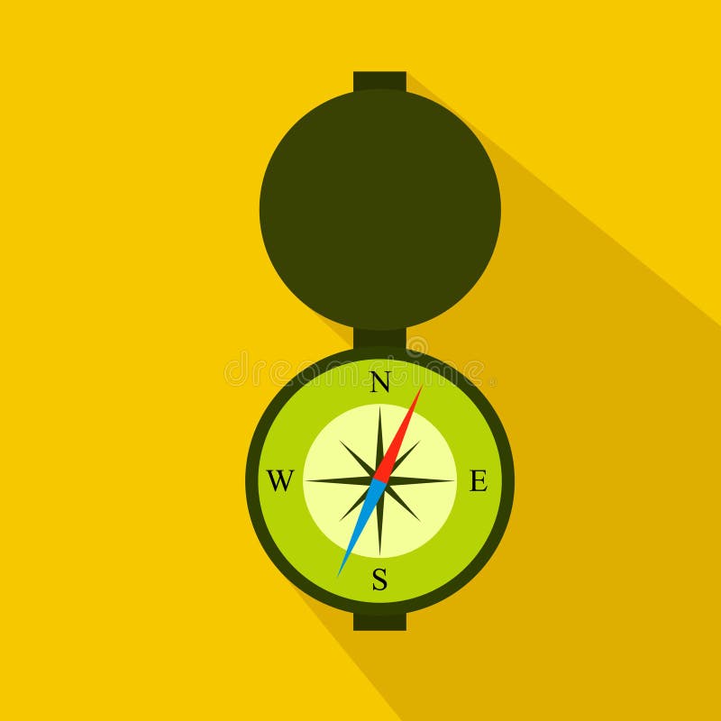 Hunting Compass Flat Icon. Cartoon Style. Vector Illustration. Stock ...