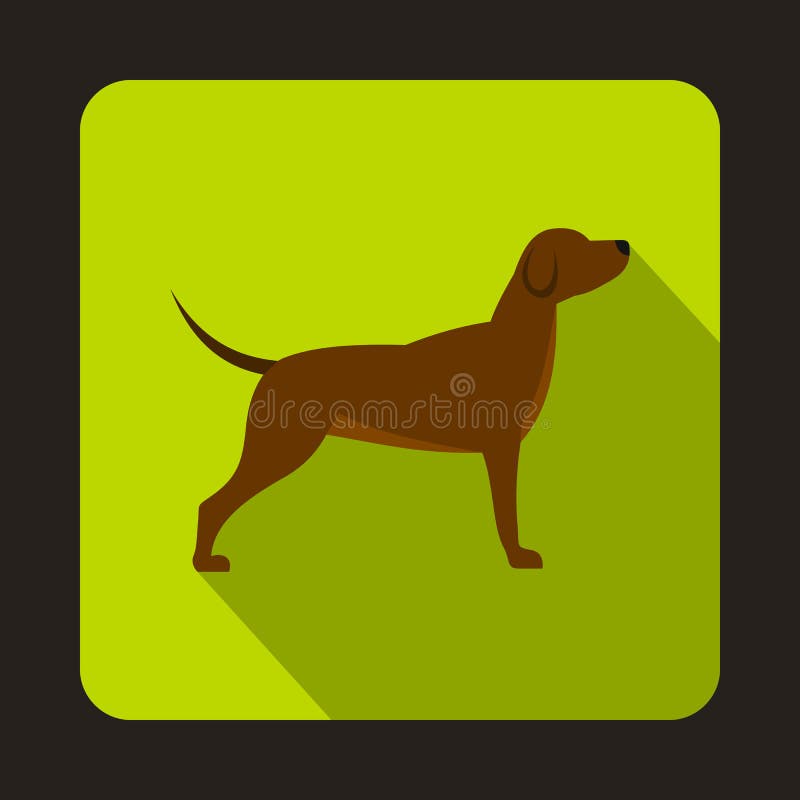 Hunting Dog Icon, Flat Style Stock Vector - Illustration of icon, paws ...