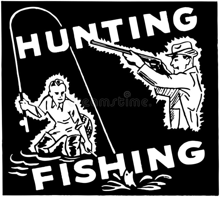 Hunting Fishing Drawings Stock Illustrations – 21 Hunting Fishing ...