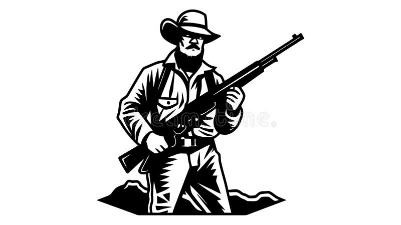 Hunting and Fishing Icon, Logo. Vector Illustration on White Background ...