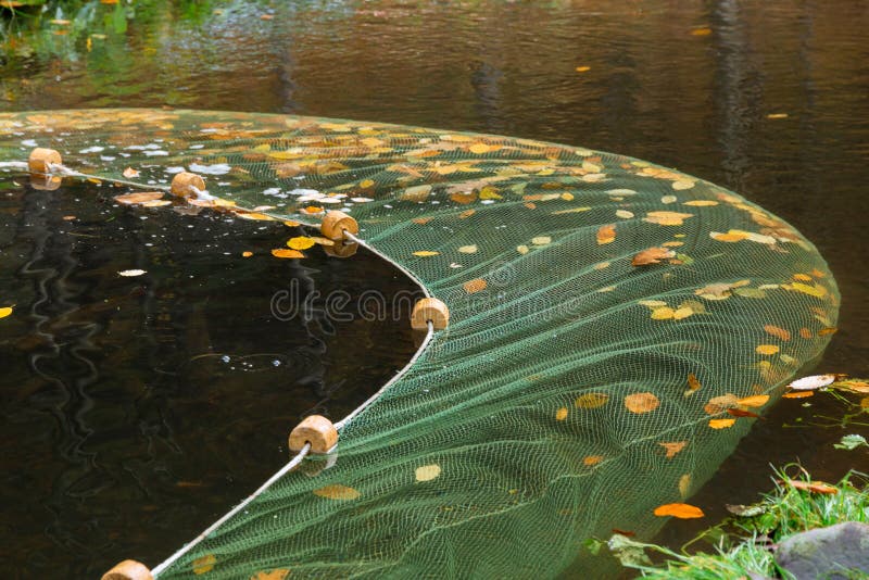 Hunting and Fishing. Fishing Net on the River. Stock Image - Image of ...