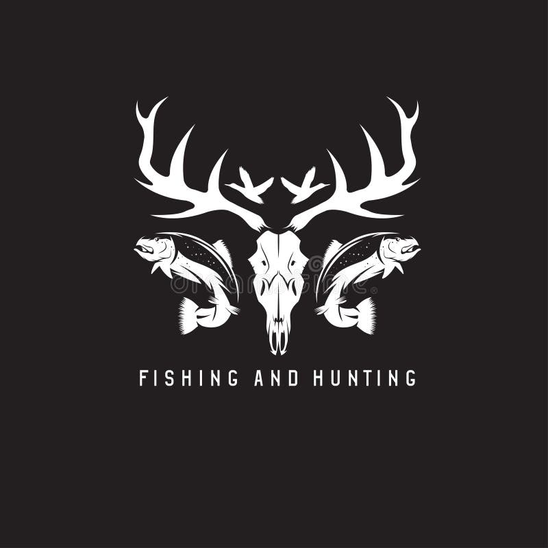 Hunting and Fishing Vintage Emblem Vector Design Stock Vector ...