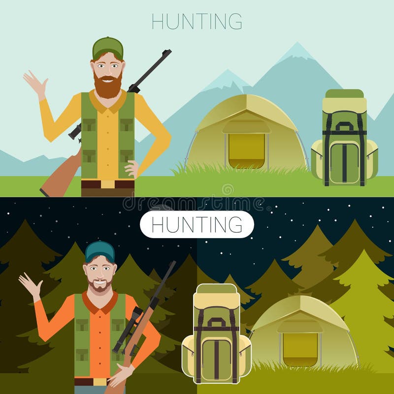 Hunter stock vector. Illustration of grass, sport, design - 60461256