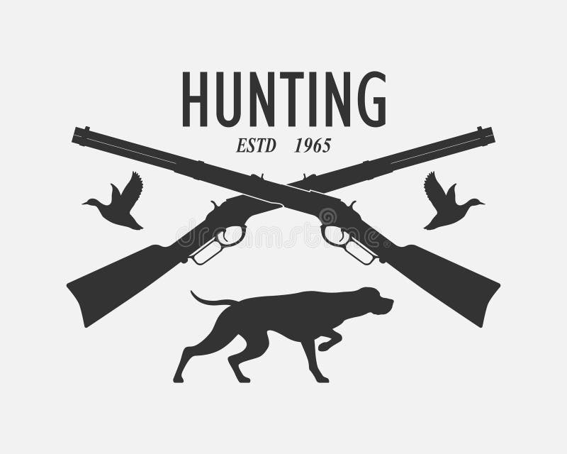 Hunting graphic emblem stock vector. Illustration of white - 345512139