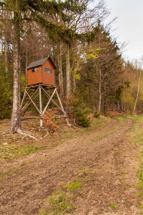 Hunting Hide in the Forest. Hunting Stash. the Wooden Tower. Stock ...