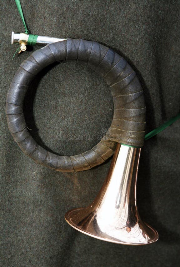 Hunting horn stock photo. Image of hunting, leather, instrument - 15206288