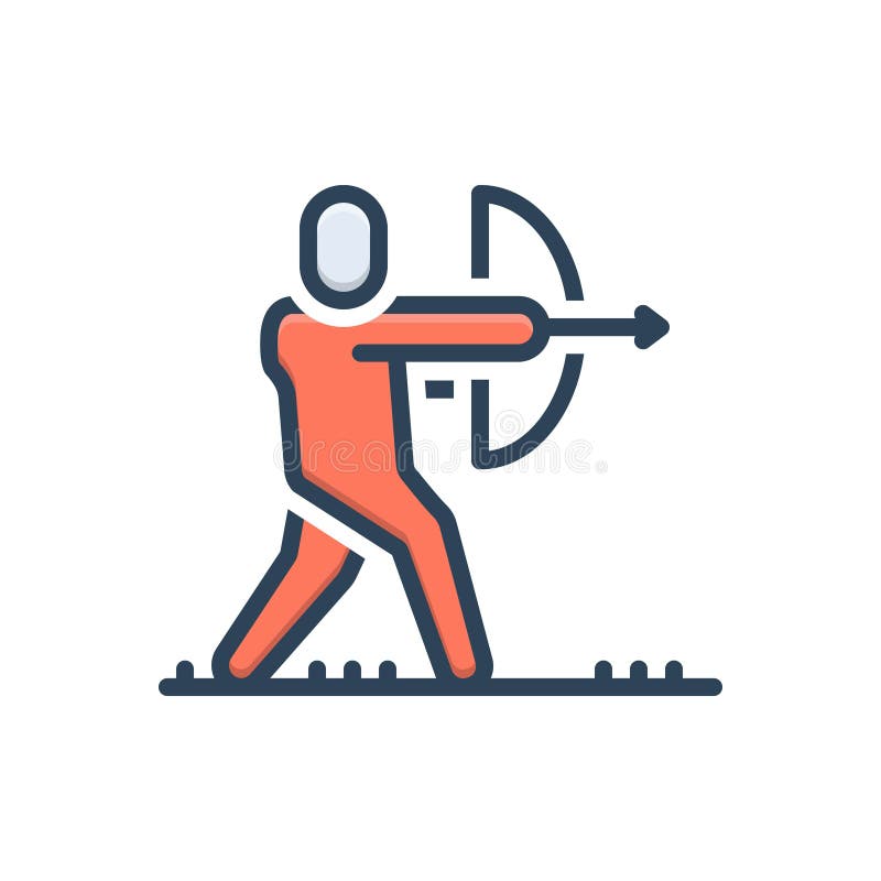 Color Illustration Icon for Hunting, Ancient and Wooden Stock Vector ...