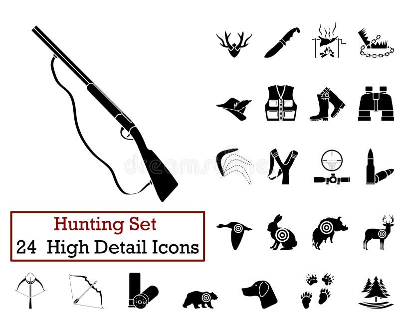 Set of hunting icons stock vector. Illustration of deer - 56528372