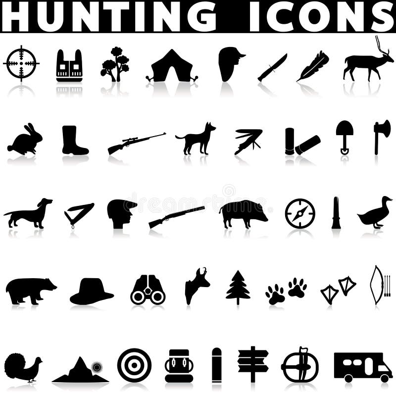 Hunting Icons stock vector. Illustration of arbalest - 10564520