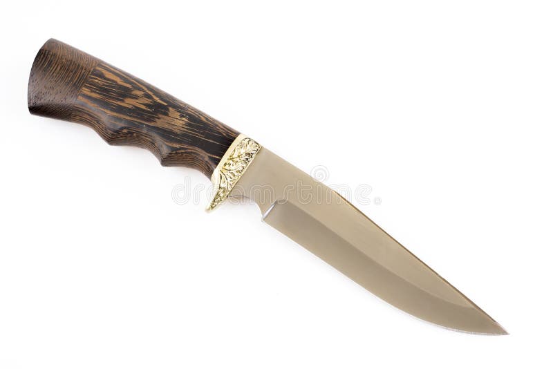 Hunting knife isolated stock photo. Image of single, brown - 45268934