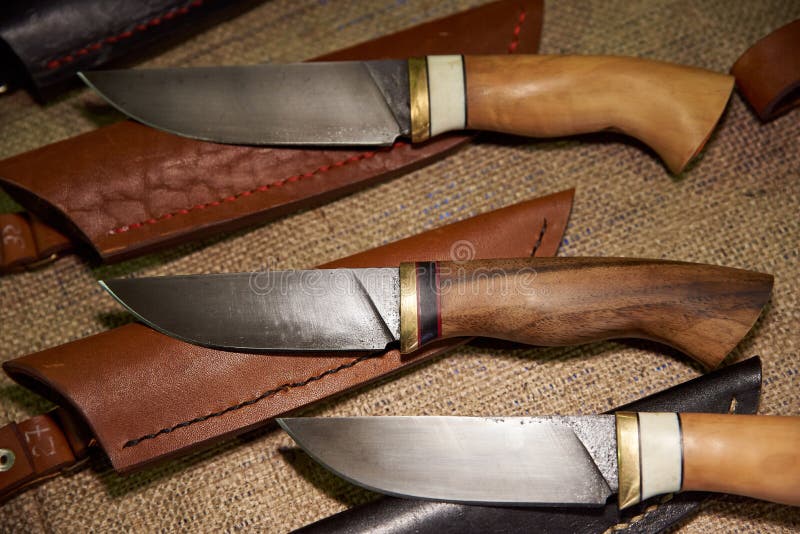 Hunting Knives with Short Blade Stock Photo - Image of single, hunter ...