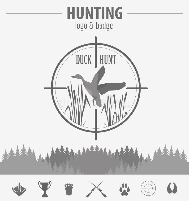 Hunting Logo and Badge Template. Flat Design Stock Vector ...