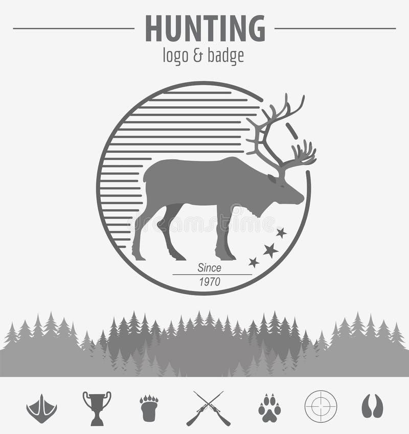 Hunting Logo and Badge Template. Flat Design Stock Vector ...