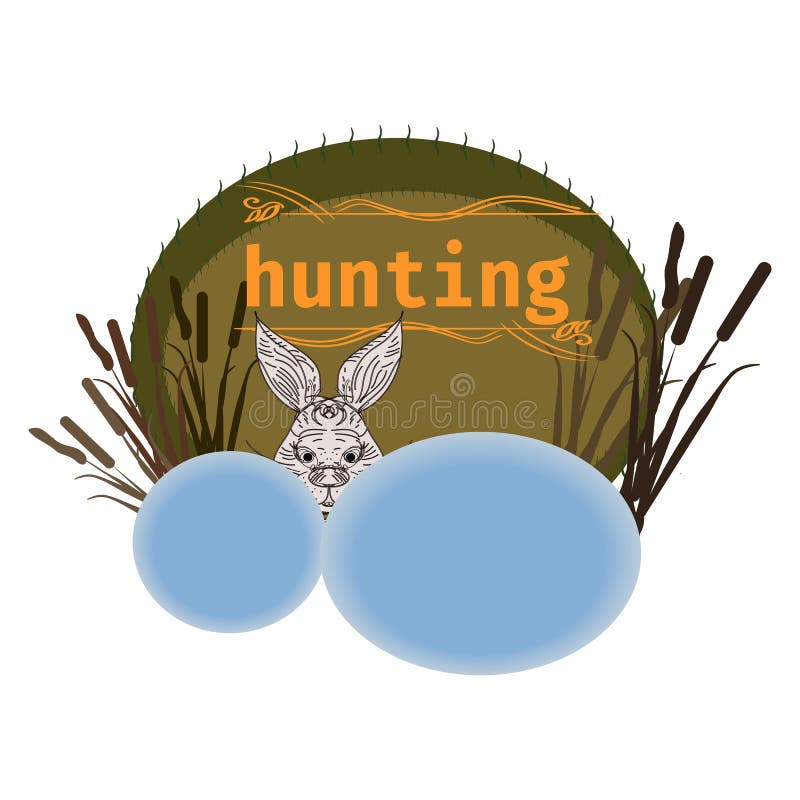 Hunting Logo Design Elements Stock Vector - Illustration of reeds ...