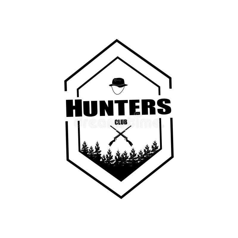 Hunting Logo with Vintage Silhouette Stock Vector - Illustration of ...