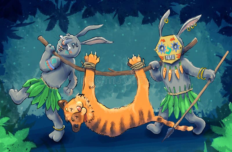 Hunting Rabbits stock illustration. Illustration of rabbits - 17526549