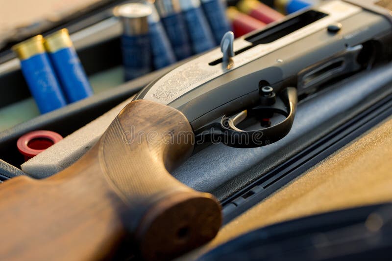 Hunting Rifle on Grass. the Beginning of the Hunting Season is Open ...