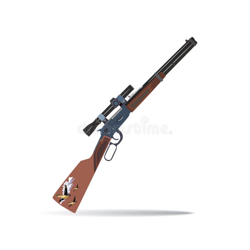 Hunting Rifle, Vector Illustration in Flat Style Design Stock Vector ...