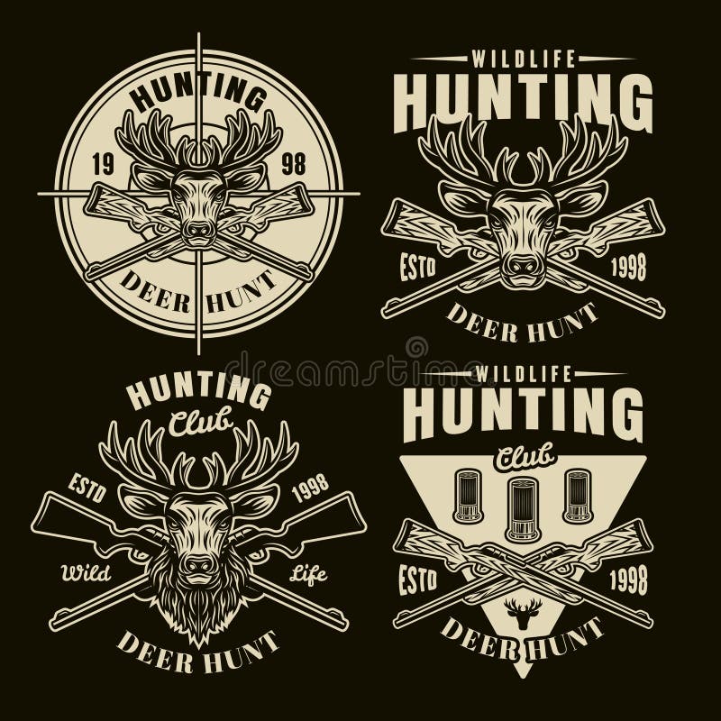 Hunting Vintage Style Emblems Stock Illustrations – 96 Hunting Vintage ...