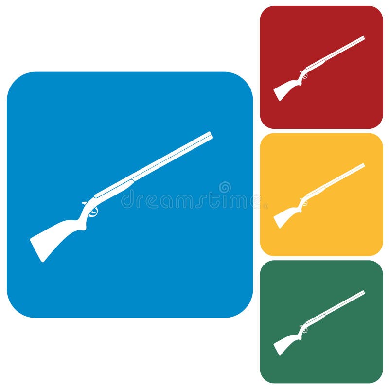 Hunting shot gun icon stock vector. Illustration of bandit - 90541383