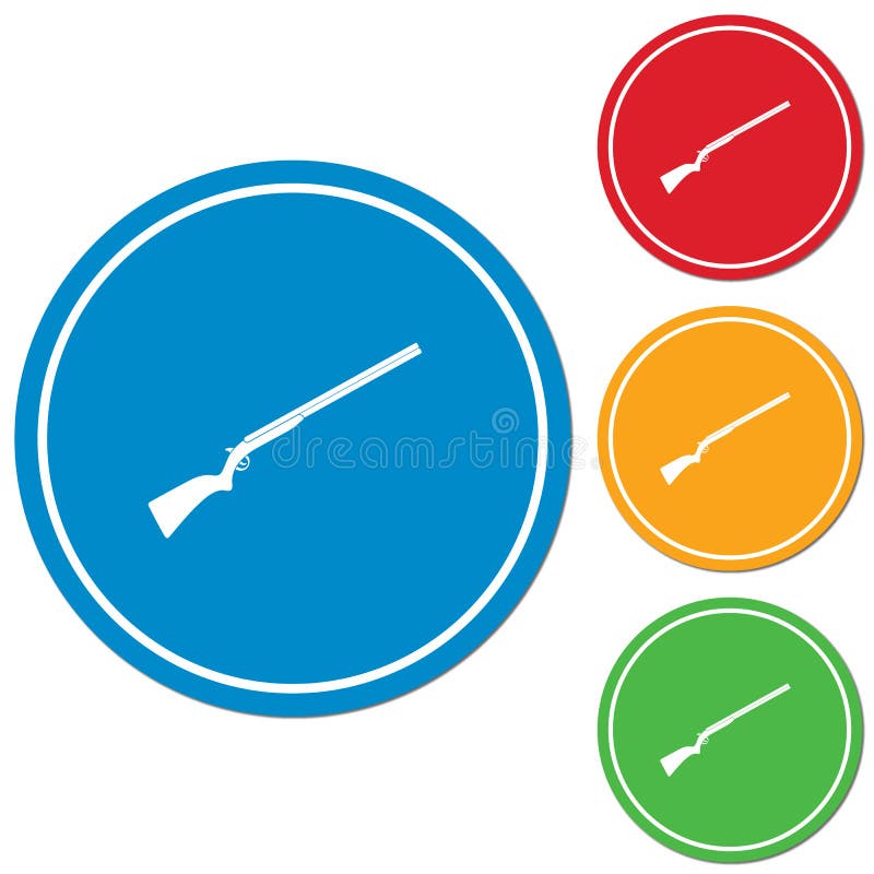 Hunting shot gun icon stock vector. Illustration of blunderbuss - 97369652