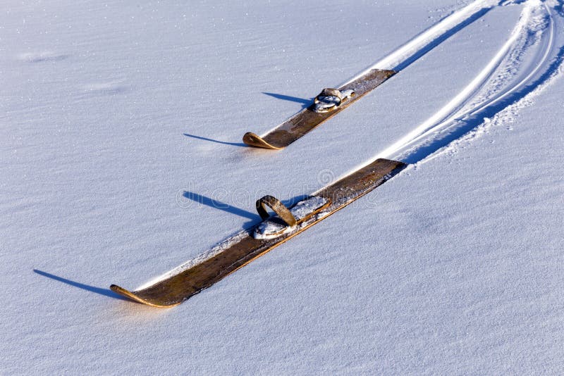 Hunting ski in snow stock photo. Image of pair, track - 190242892