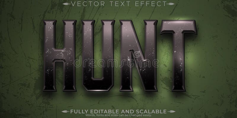 Hunting Text Effect, Editable Wild and Camouflage Text Style Stock ...