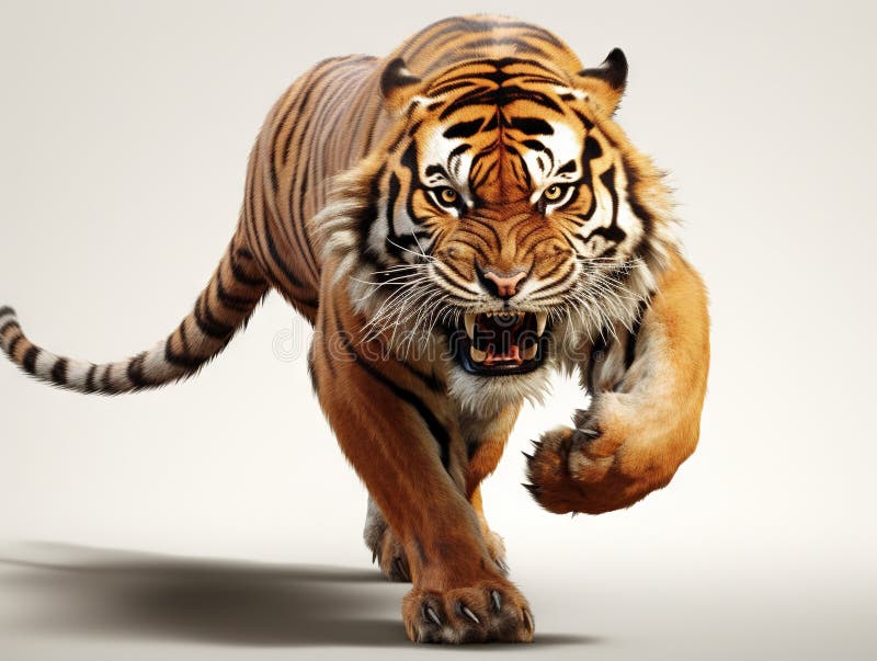 Ai Generated Illustration Wildlife Concept of Hunting Tiger Stock ...