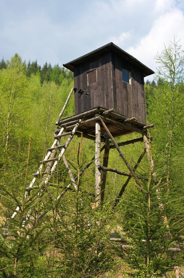 Hunting tower stock photo. Image of animal, cabin, feed - 16742448