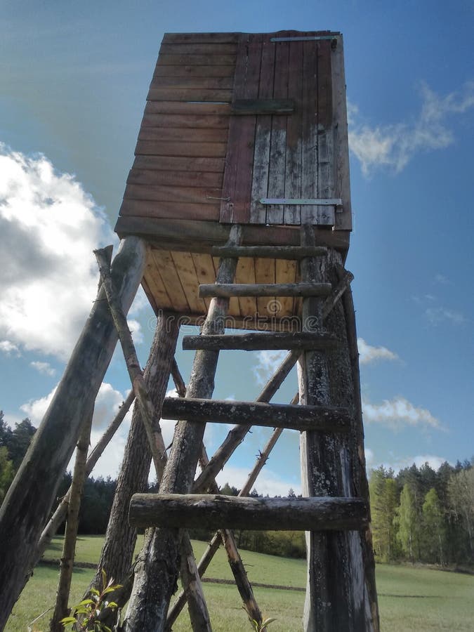 Hunting tower stock image. Image of nature, hide, wooden - 21923521