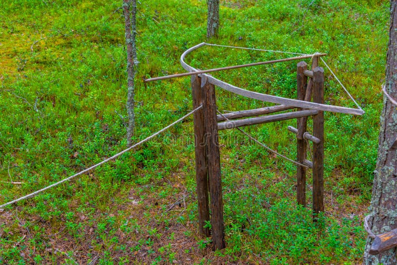 Hunting Traps at Kierikki Stone Age Centre in Finland Stock Image ...