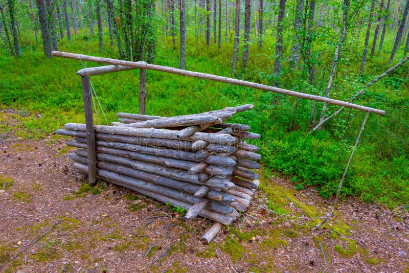 Hunting Traps at Kierikki Stone Age Centre in Finland Stock Photo ...