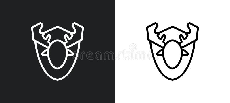 Hunting Trophy Outline Icon in White and Black Colors. Hunting Trophy ...