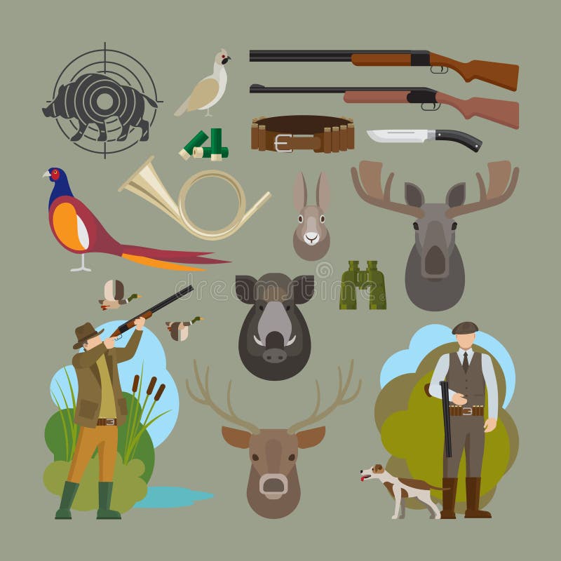 Hunting vector elements stock vector. Illustration of armed - 79000287