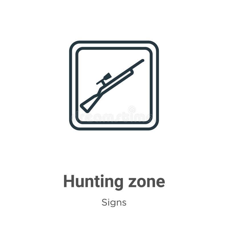Hunting Zone Outline Vector Icon. Thin Line Black Hunting Zone Icon ...