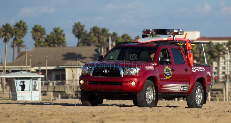 Huntington Beach Lifeguard Patrol Editorial Stock Image - Image of hbpd ...