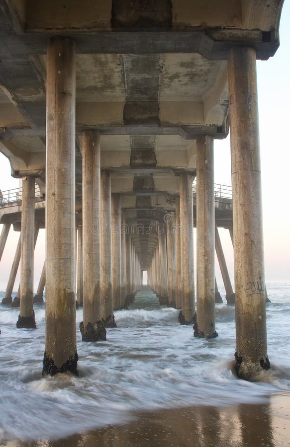 Huntington Beach Pier, California Stock Image - Image of fishing, ocean ...