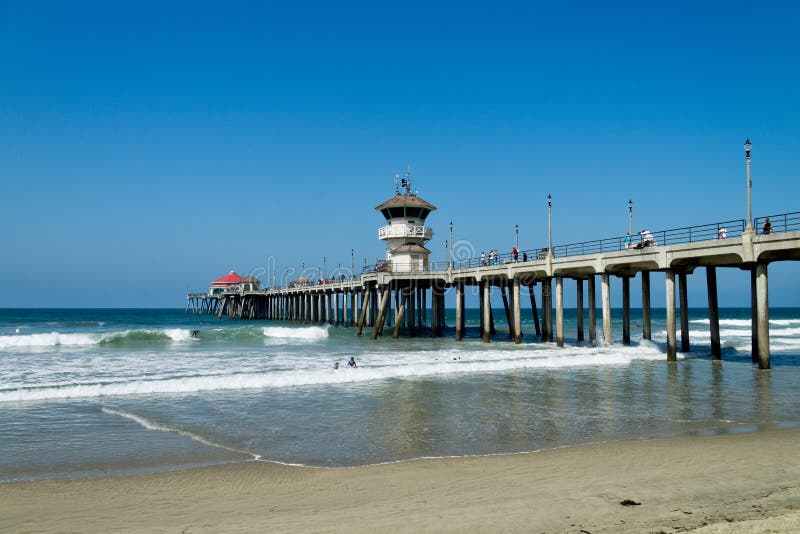 Huntington Beach Pier on a Sunny Day Editorial Photo - Image of ...