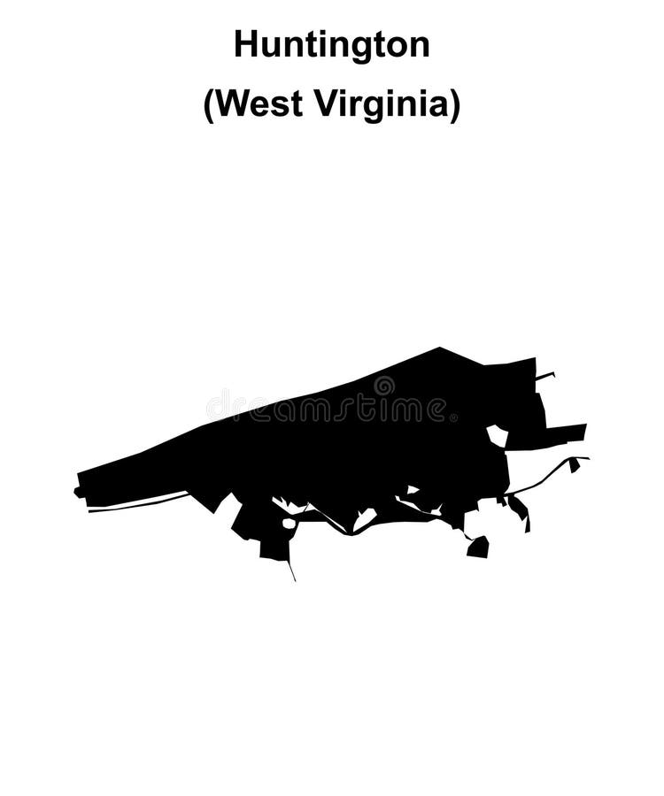 Huntington outline map stock vector. Illustration of vector - 357625977