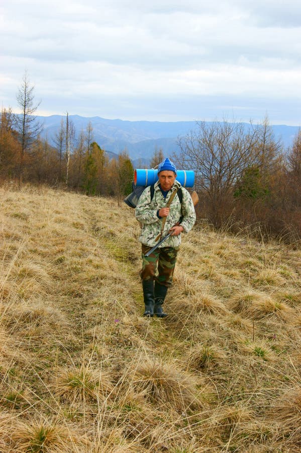 Huntsman on trope stock photo. Image of male, actions - 30832218