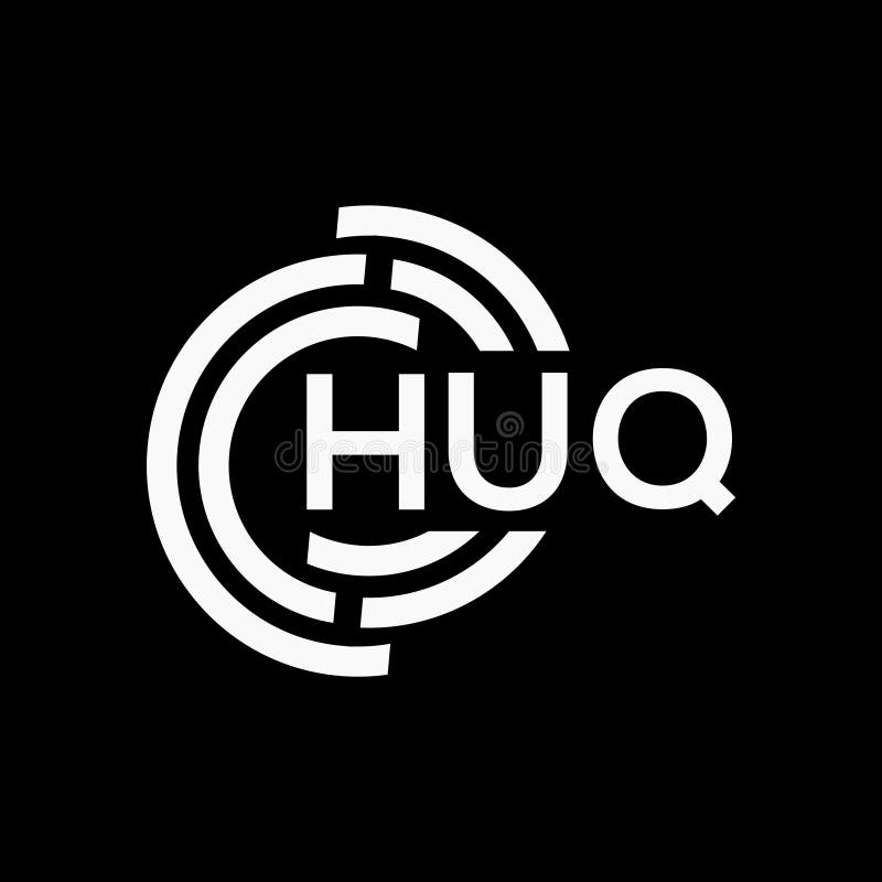 HUQ Letter Logo Design on Black Background. HUQ Creative Initials ...