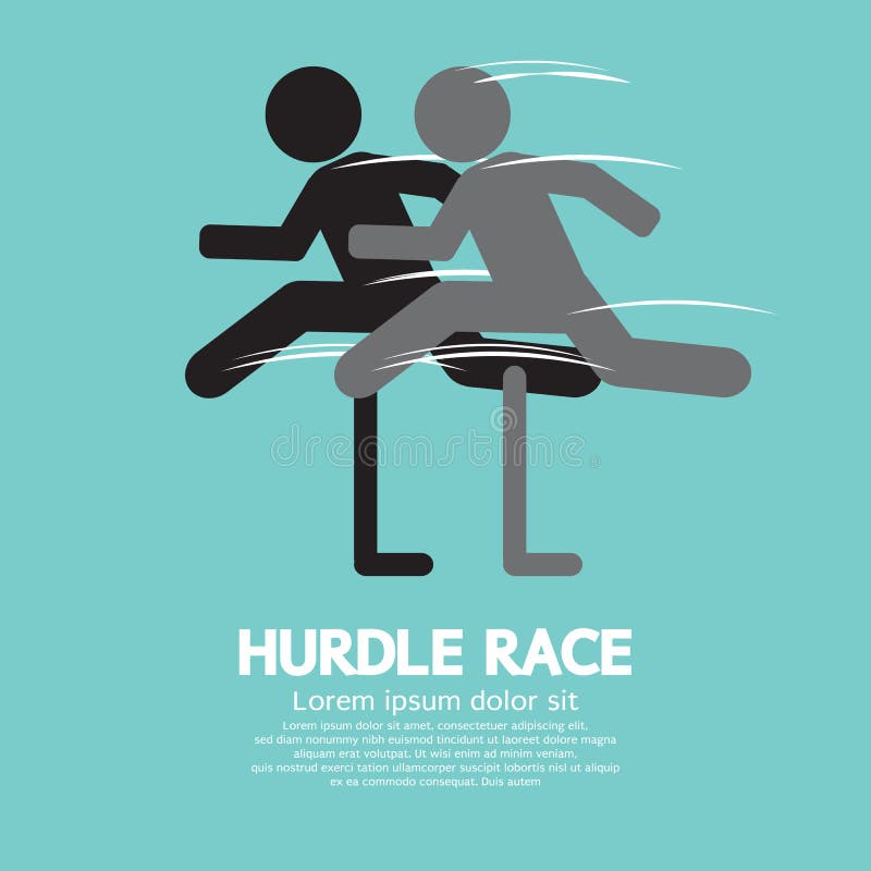 Hurdle Race Pictogram Zwarte Vector Vector Illustratie - Illustration ...