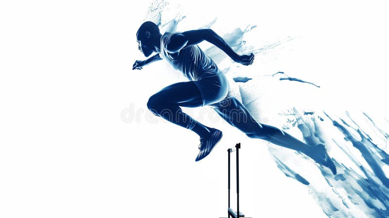 The hurdler is running stock illustration. Illustration of competition ...