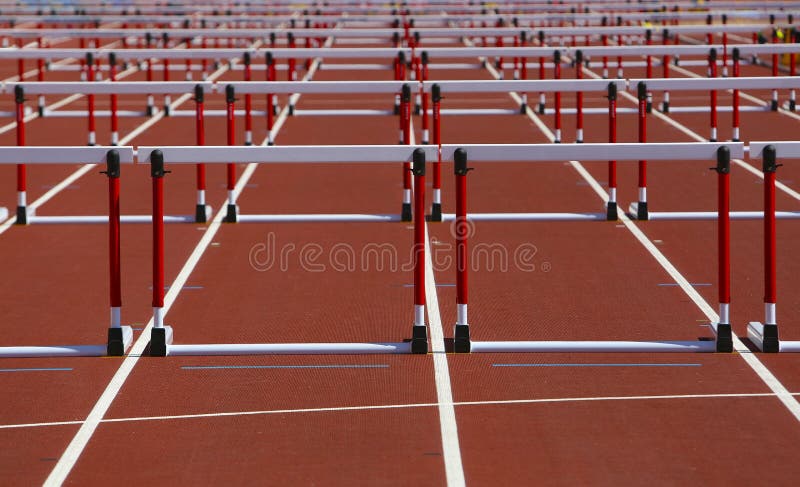 Hurdles on Competition Background. Stock Image - Image of healthy ...