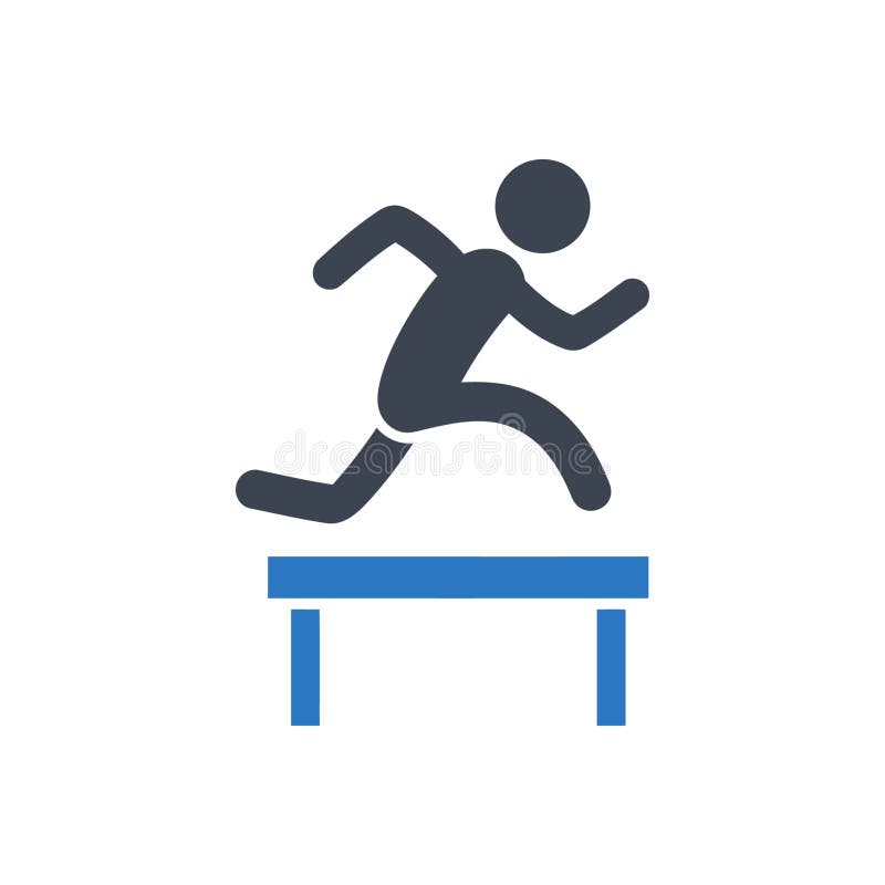 Hurdles Sprinting Icon stock vector. Illustration of athlete - 374474374