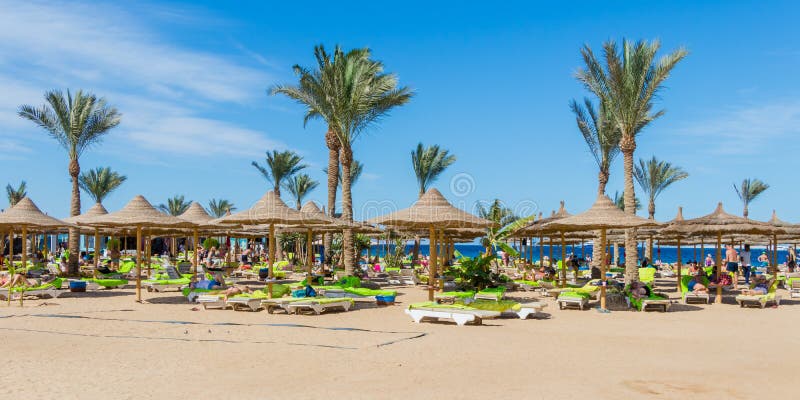 A Nice Sunny Day at the Beach on Red Sea in Hurghada, Egypt Editorial ...