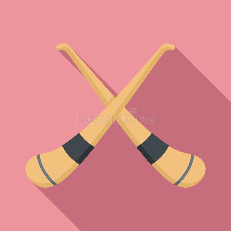 Hurling Crossed Sticks Icon, Flat Style Stock Vector - Illustration of ...